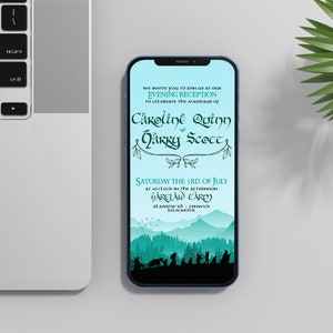 LOTR Fellowship Wedding Invitation Fantasy Invite for Day & Evening ...