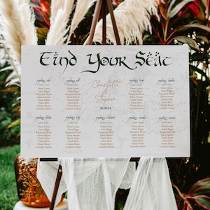 LOTR Wedding Seating Chart Template Editable Geek Wedding Sign DIY Easy ...