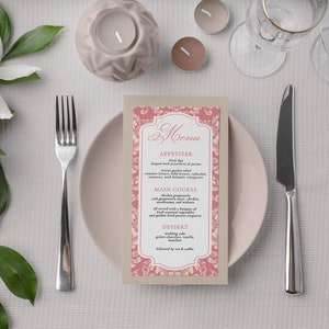 Bridgerton Bridal Shower Menu, Regency Wedding Menu Template, Bridal ...