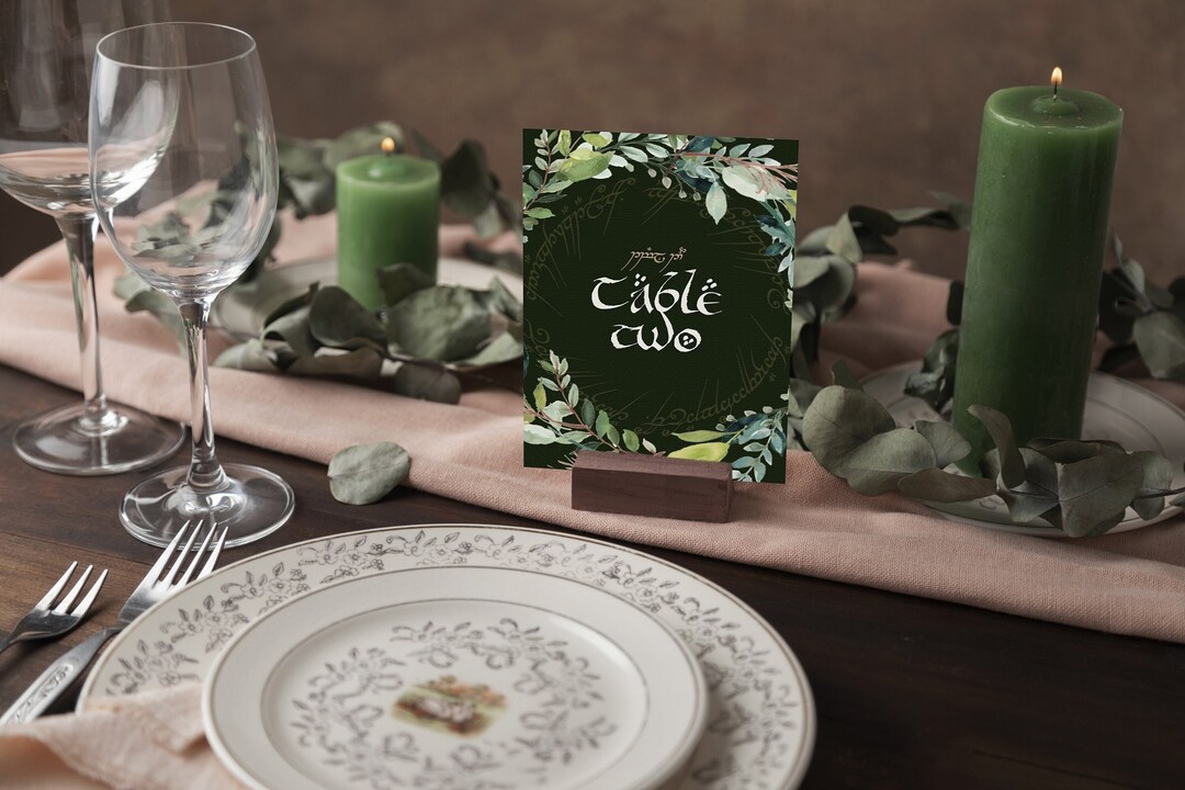 LOTR Wedding Table Numbers Editable Template Geek Wedding Elven Sign ...