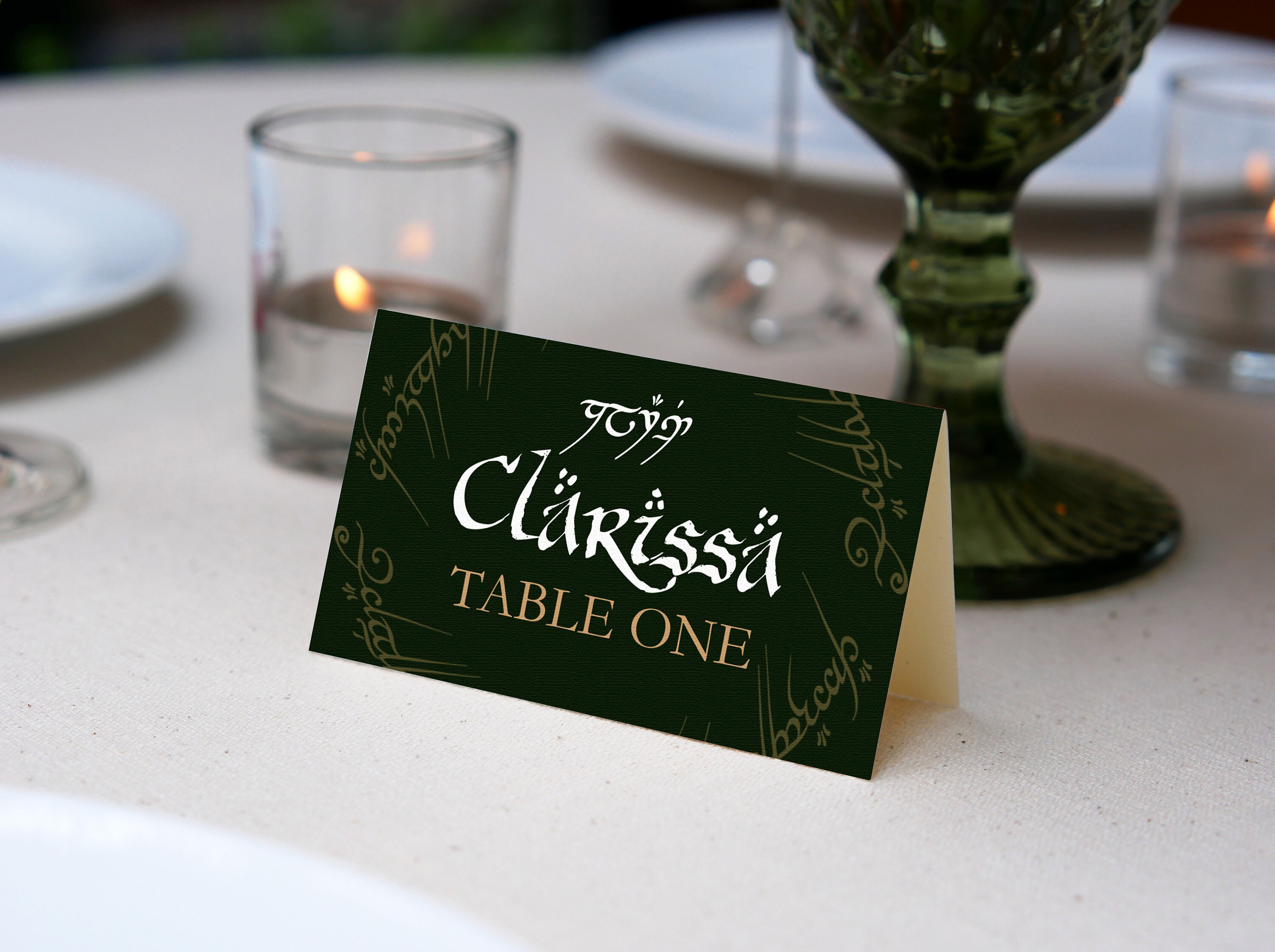 LOTR Wedding Name Cards Template, Editable Nerdy Wedding Place Cards ...