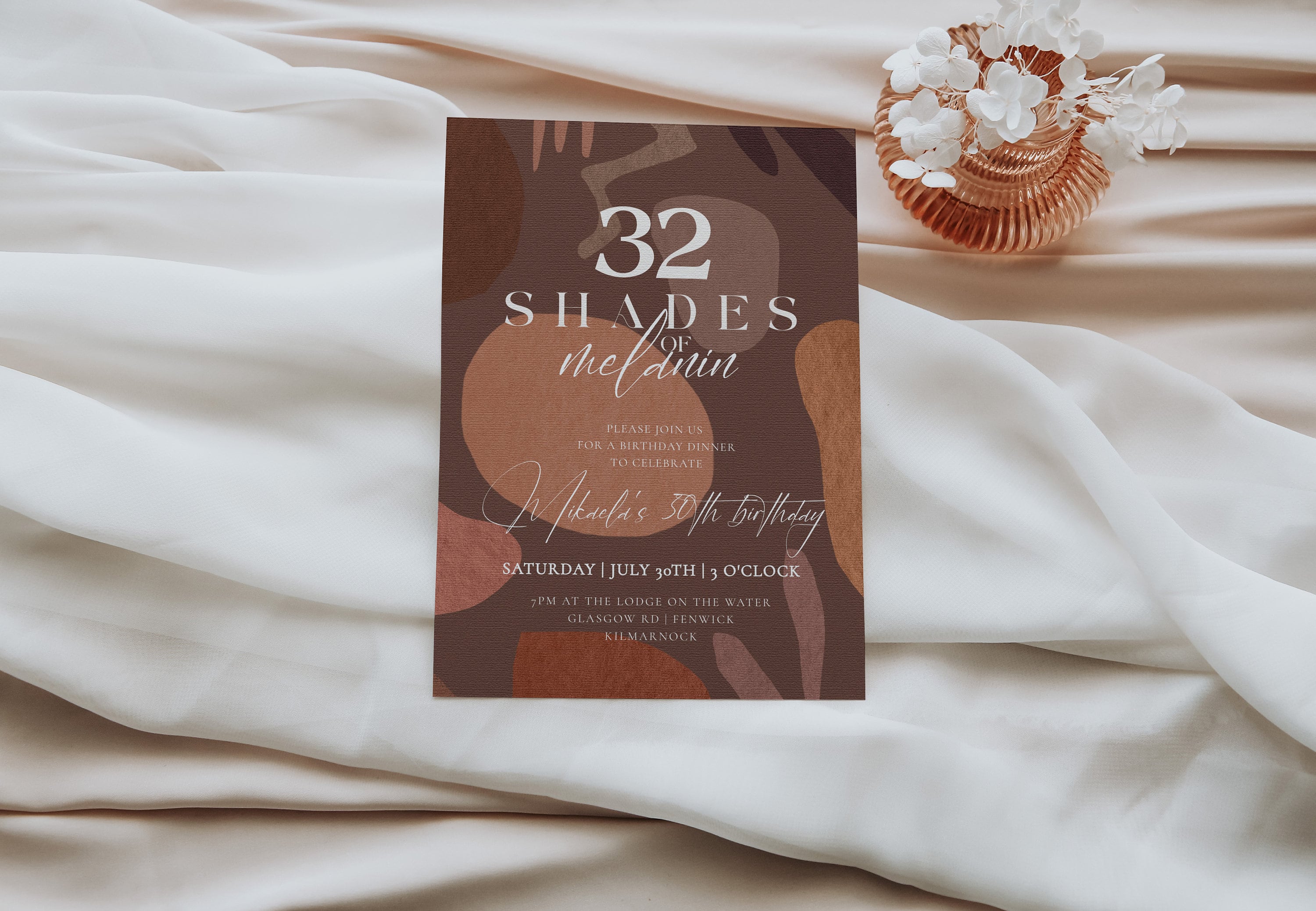 Shades of Melanin Birthday Invitation Editable Template Chic - Etsy