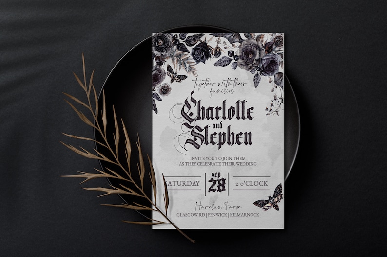 GOTHIC Wedding Invitations Template Halloween Wedding Invite Only ...