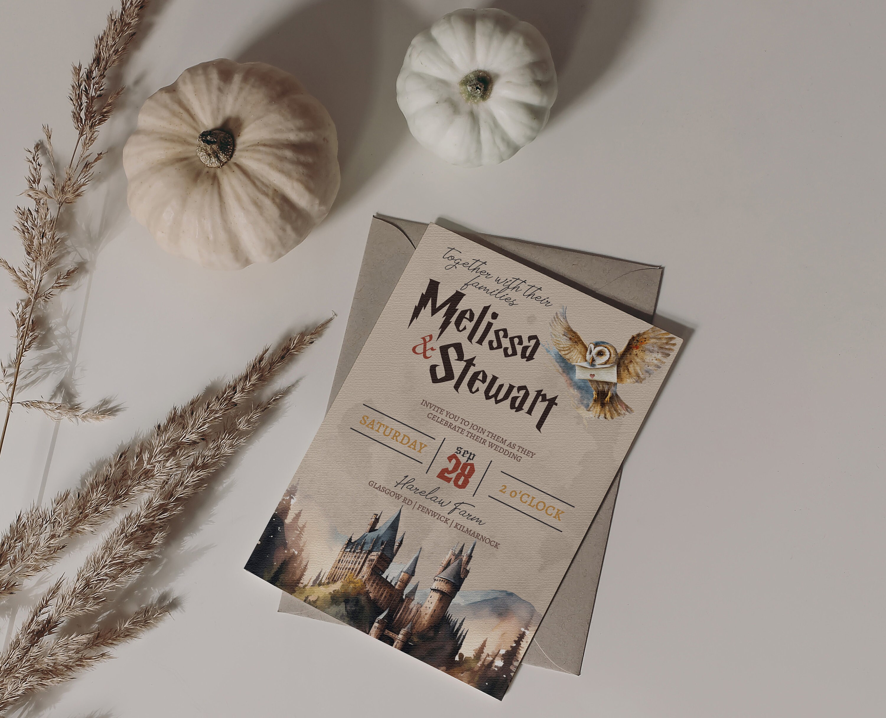 MAGICAL Wedding Invitation Template | Editable Magic School Invitation ...