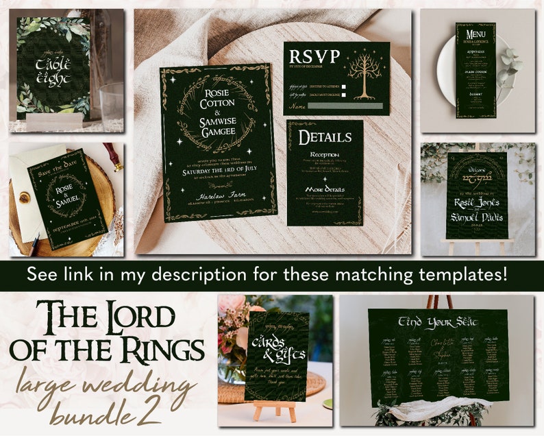 LOTR Wedding Seating Chart Template Nerdy Wedding Middle Earth - Etsy
