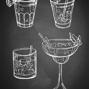 Chalkboard Drinks Menu Wedding Signature Cocktails Template Editable ...