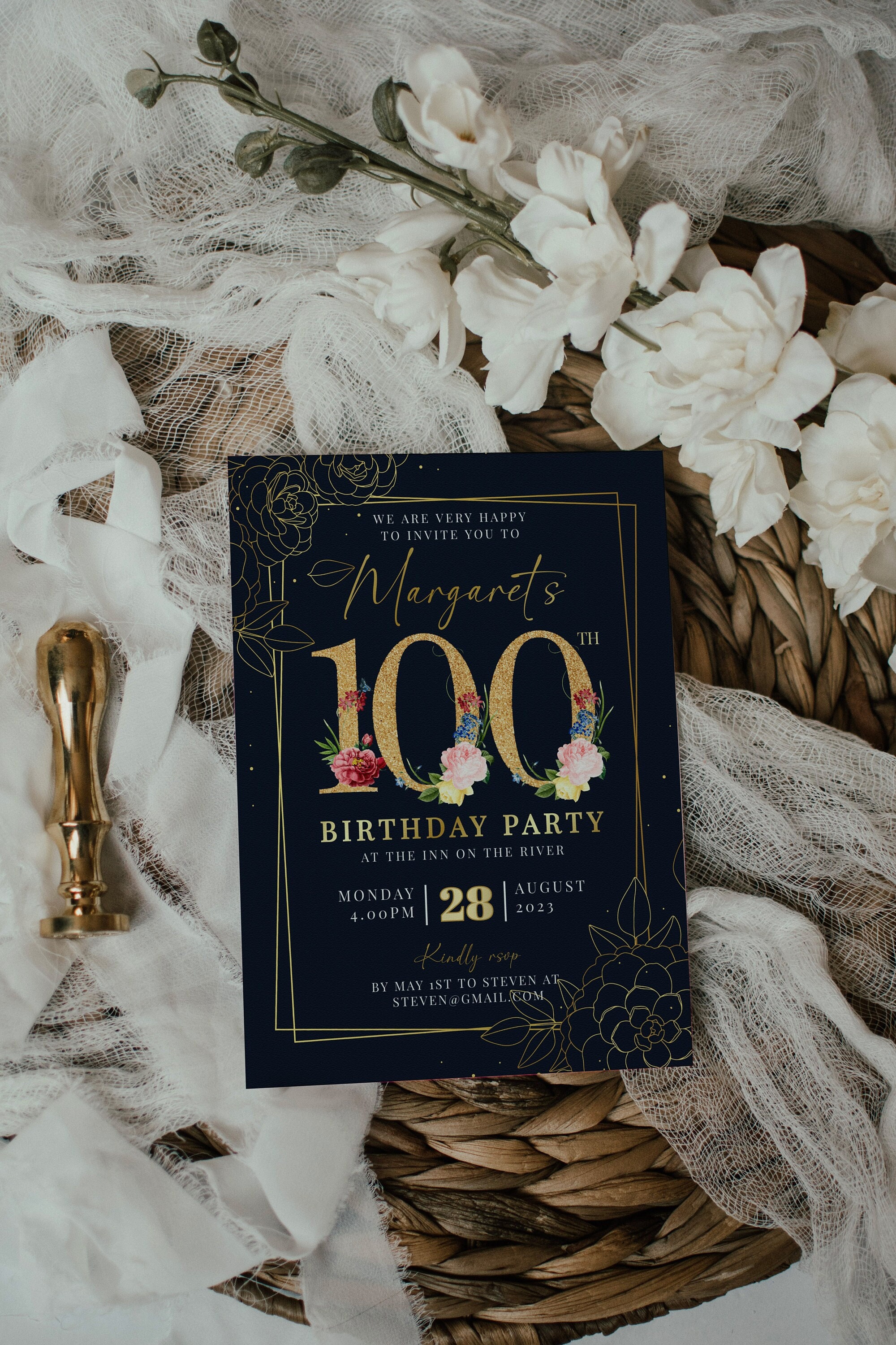 100th Birthday Invitation Templates 100th Birthday Invitation,
