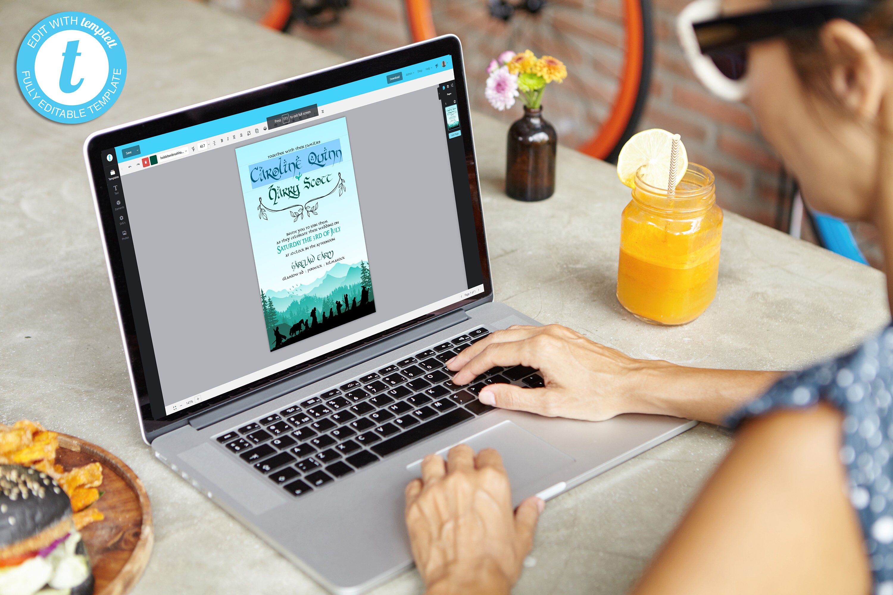 LOTR Wedding Invitation Template Bundle Tolkien Wedding Invite - Etsy