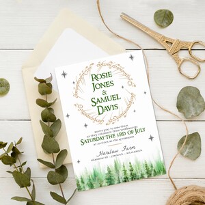 LOTR Wedding Invitation Template Editable Elven Wedding Invite ...