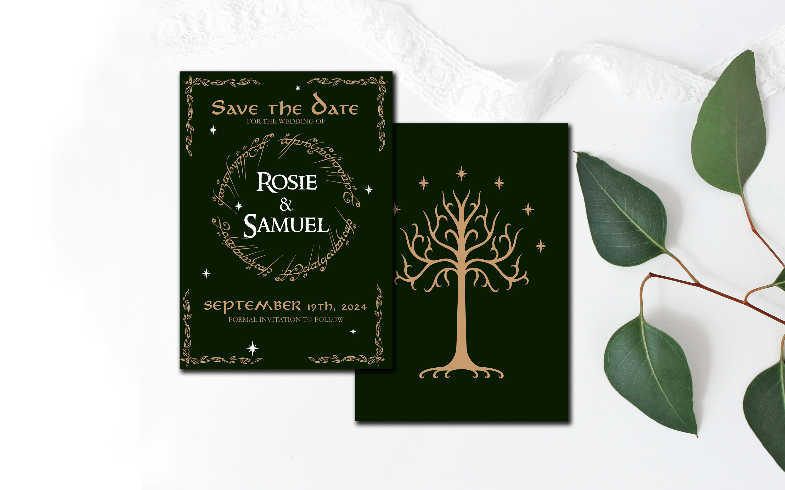 LOTR Wedding Save the Date Tolkien Wedding Template Inspired - Etsy