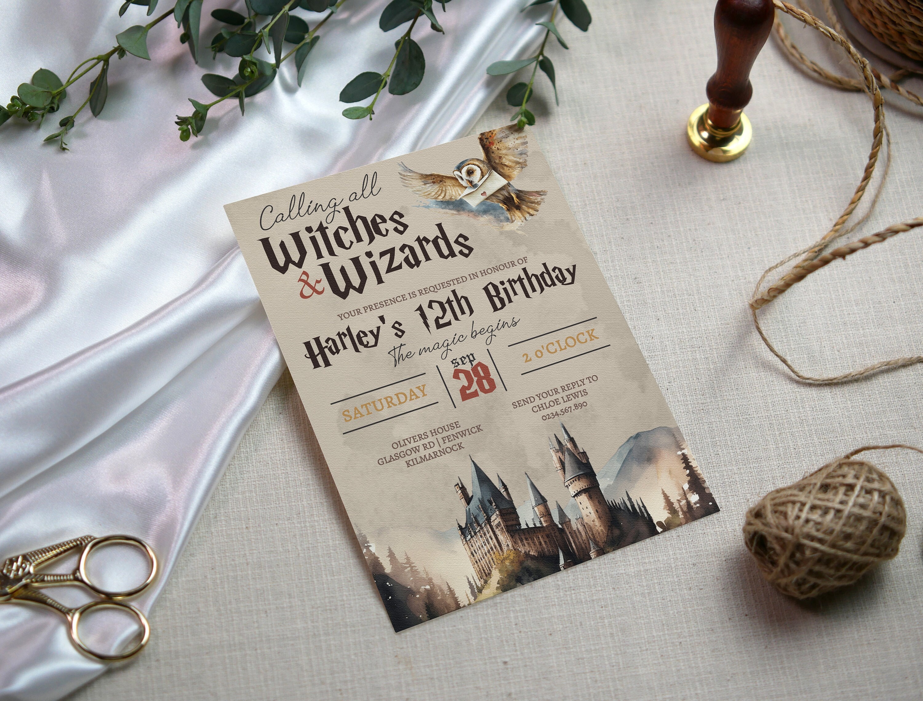 MAGICAL WIZARD Birthday Invitation Template Birthday Invite - Etsy
