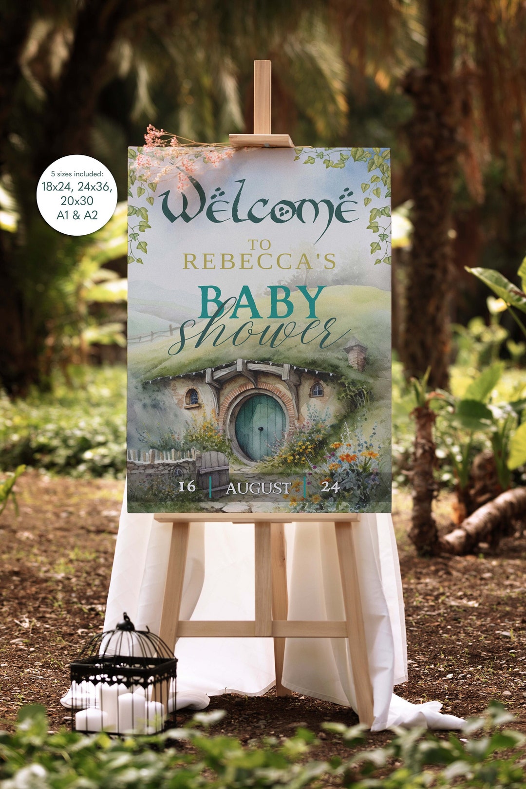 Geeky Baby Shower Welcome Sign Template, LOTR Welcome Printable Sign ...