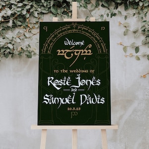 LOTR Welcome Wedding Sign Template, Fantasy Tolkien Inspired Wedding ...