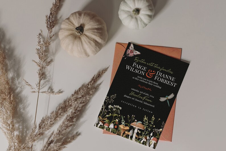 COTTAGECORE Wedding Invitation Set Cute Botanical Wedding - Etsy