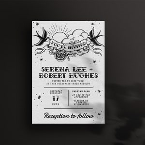 TRAD TATTOO Wedding Invitation Set RSVP Details Alternative Wedding ...