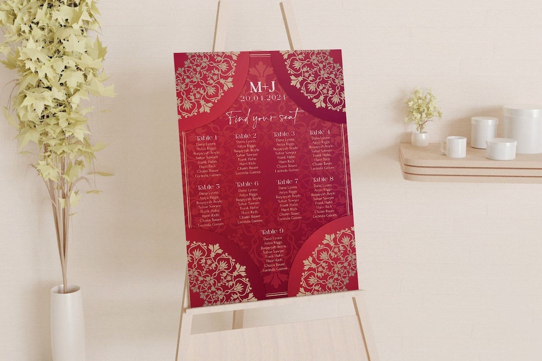 INDIAN Wedding Seating Chart Editable Template Mandala Wedding Table ...
