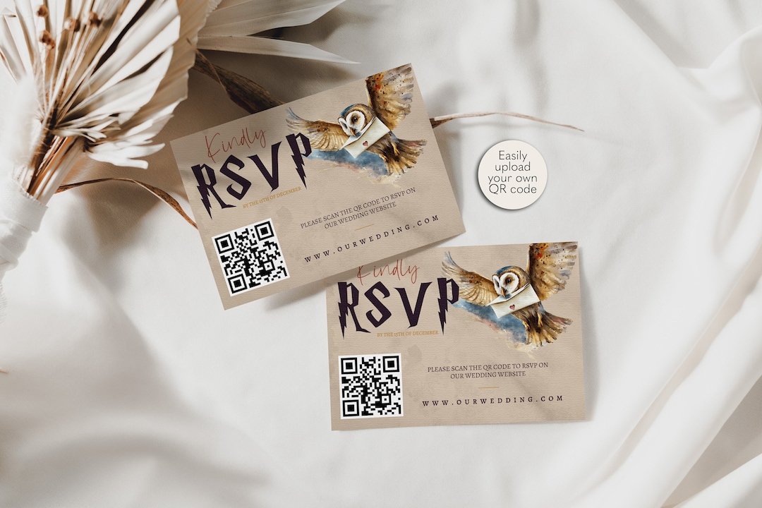 Magical QR Code Response Card RSVP Online Digital RSVP Card Fantasy ...