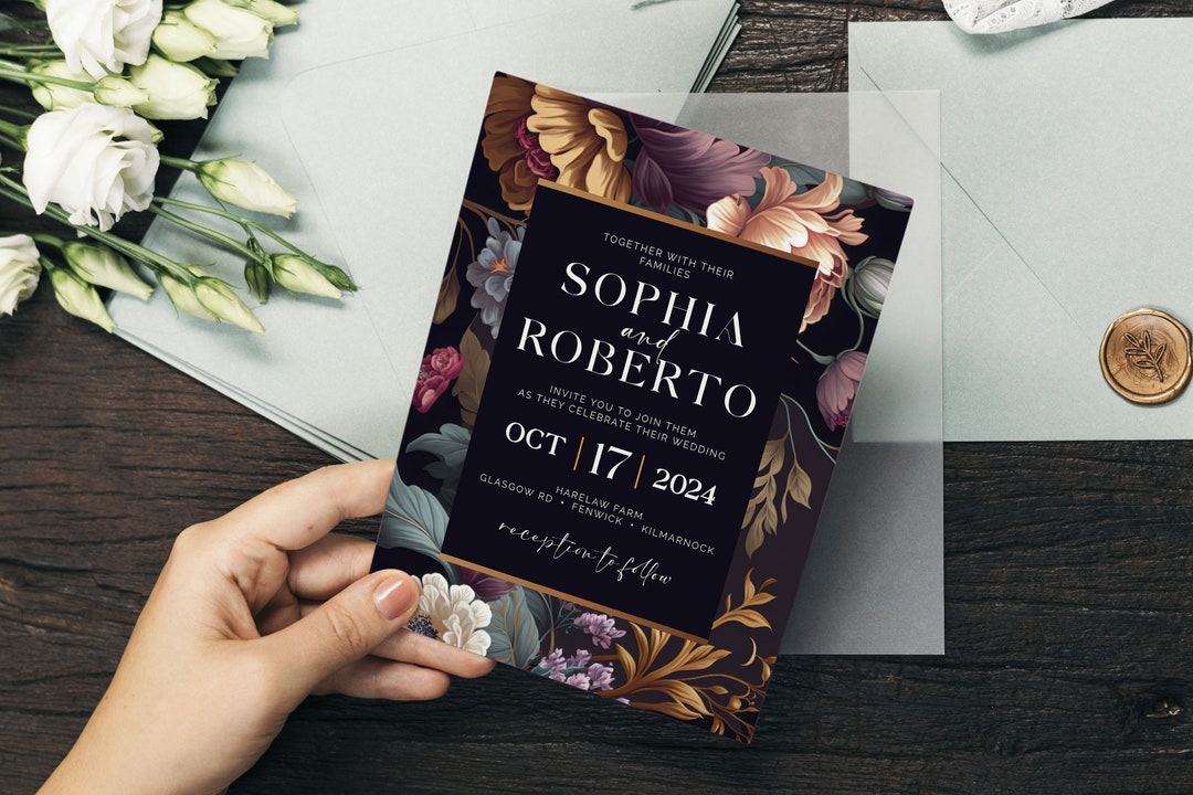 LUXURY Wedding Invitation Template Luxe Floral Wedding Invite Editable ...