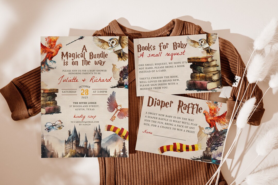 Magical Wizard Baby Shower Invitation Template, Magical Bundle Invite ...
