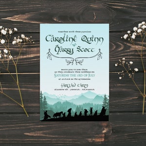 LOTR Wedding Invitation Template Bundle Tolkien Wedding Invite Editable ...