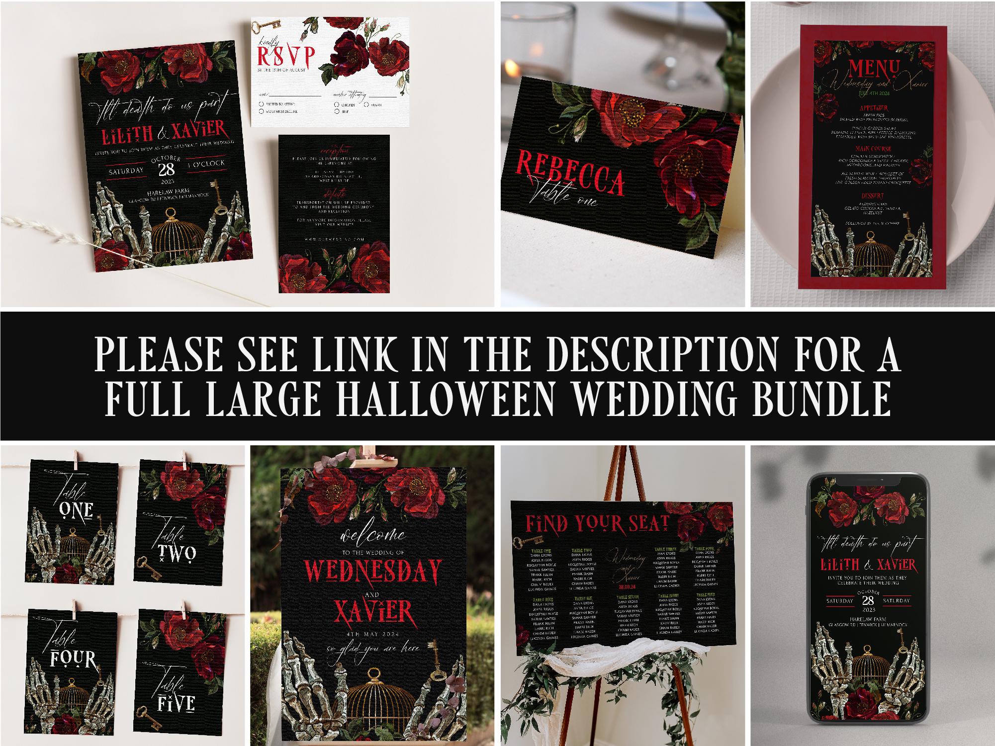 Gothic Wedding Welcome Sign Template Editable Halloween Wedding Sign ...