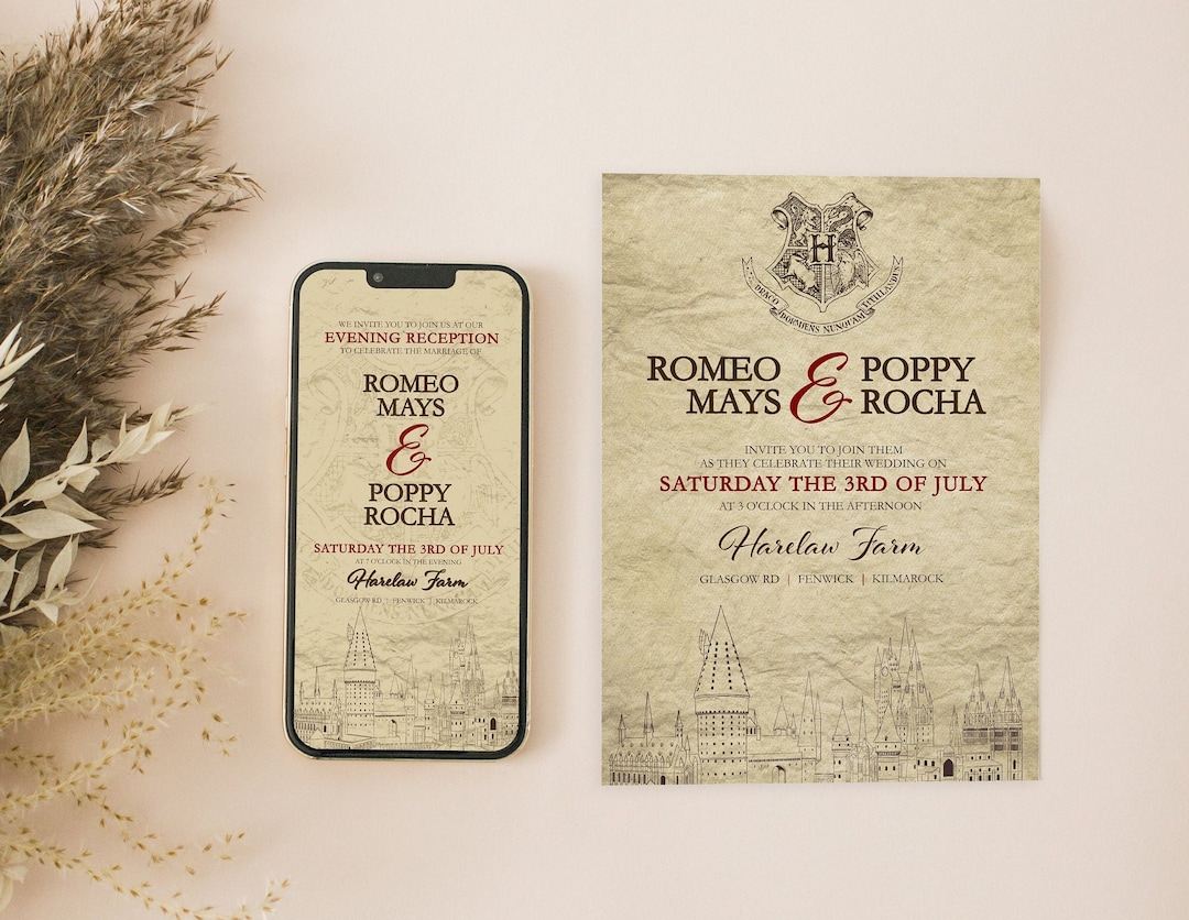 MAGICAL WIZARD Wedding Invitation | Fantasy Invite for Day & Evening ...