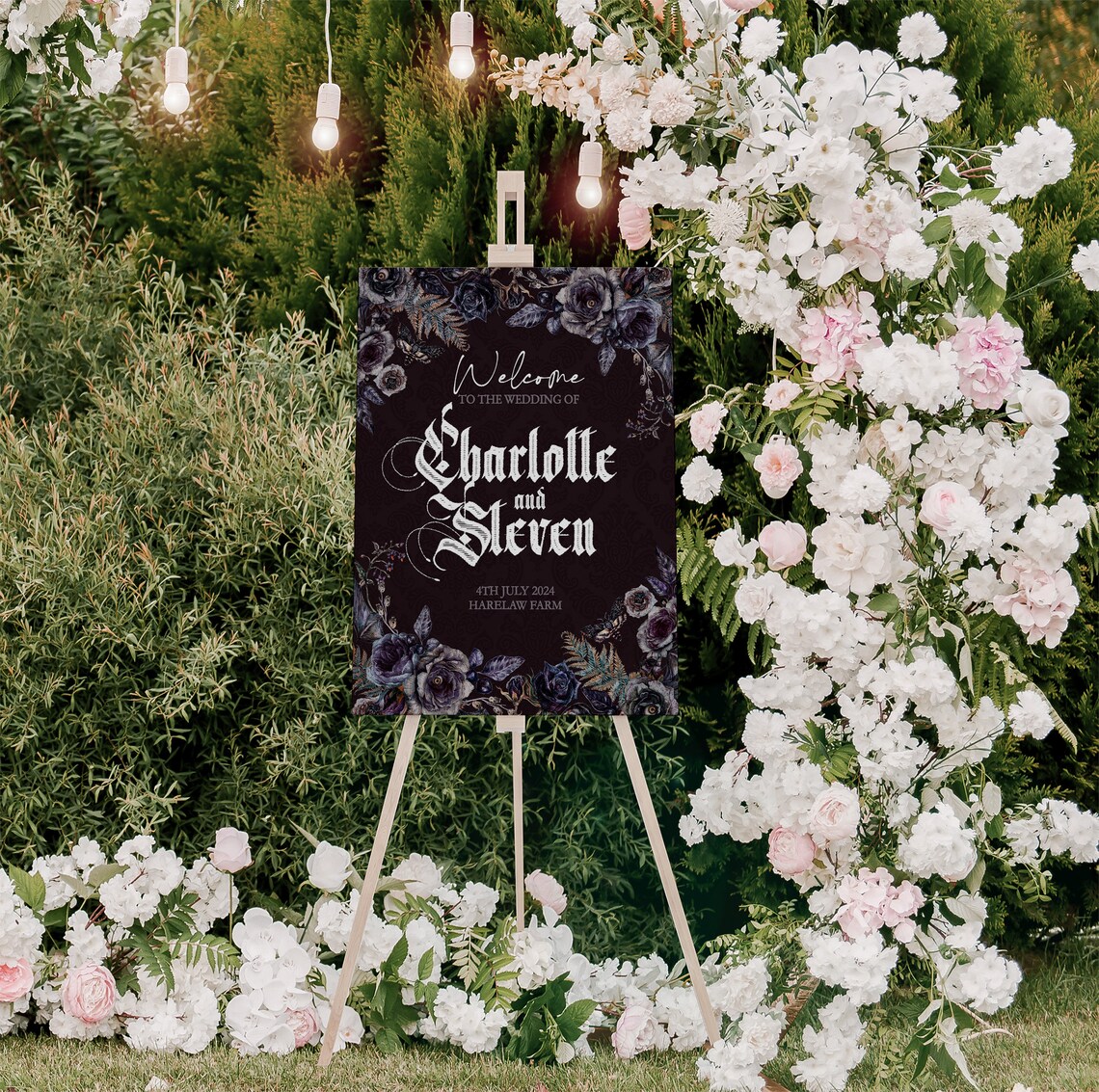 GOTHIC Wedding Welcome Sign Template Dark Romantic Goth - Etsy