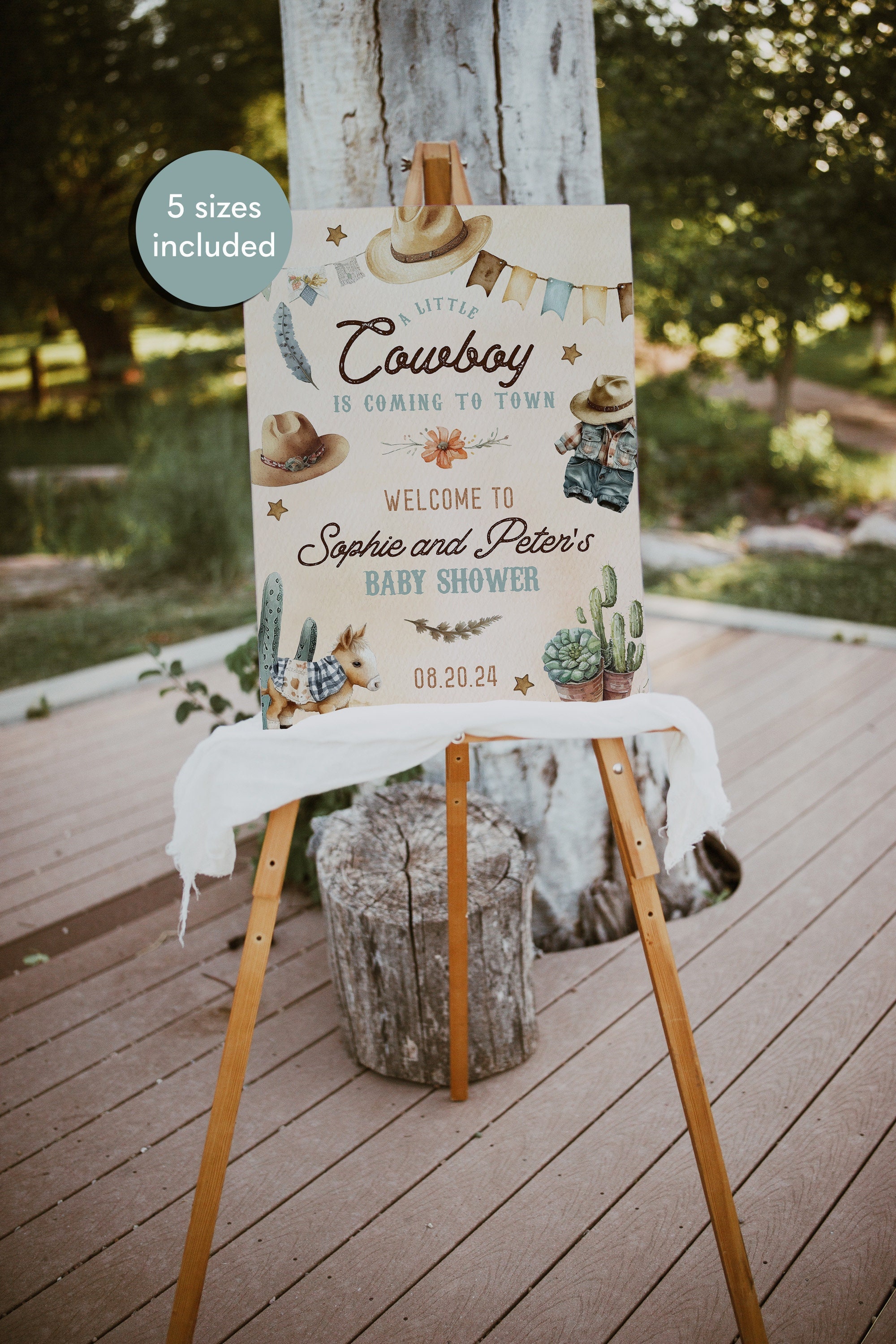 Cowboy Baby Shower Welcome Sign Template, Country Western Welcome ...