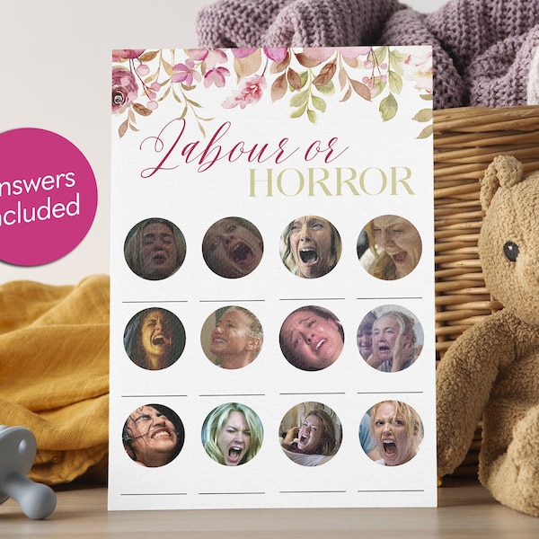 Labor or Horror Baby Shower Game - Etsy