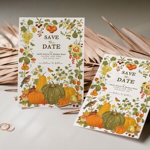 Fall Wedding Invitation Template, Editable Autumn Save the Date Print ...