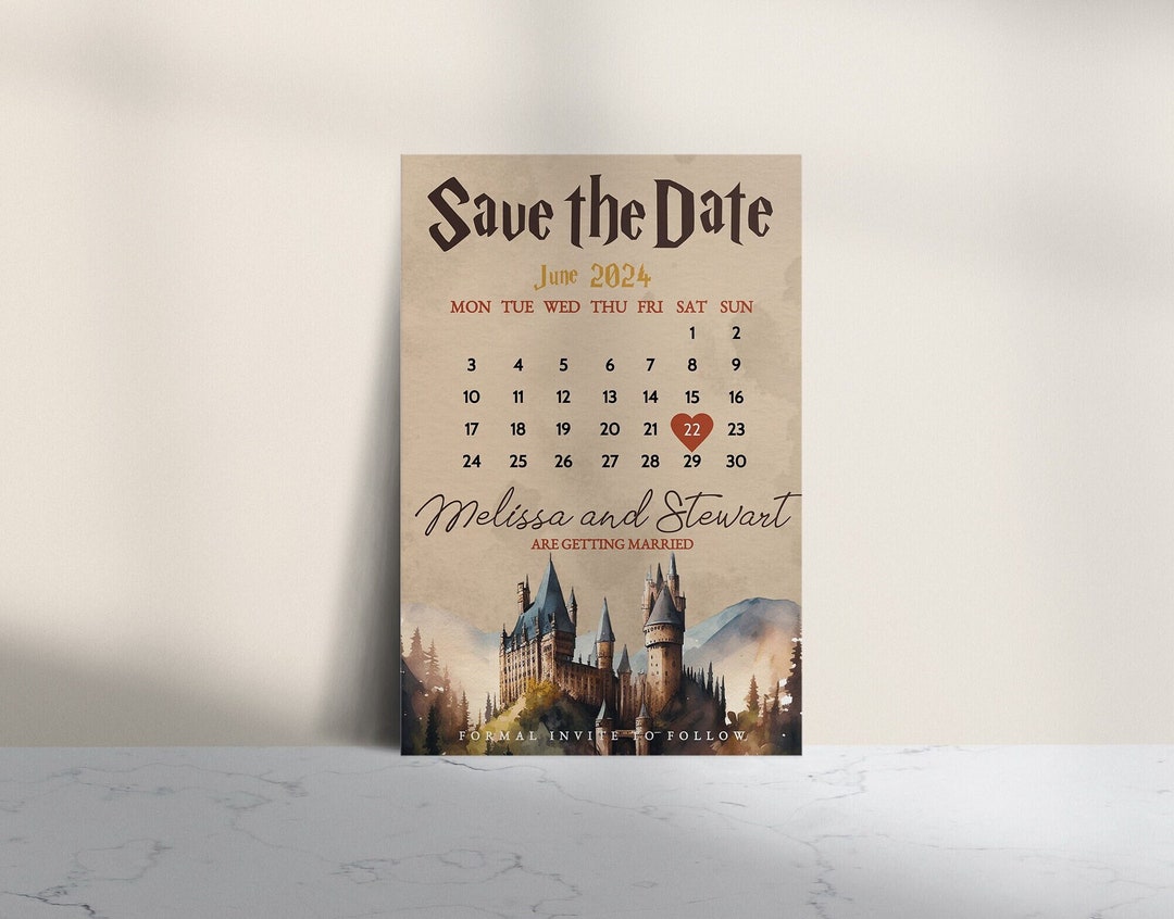 MAGICAL Wizard Wedding Save the Date Invitation Template Fantasy Nerdy ...