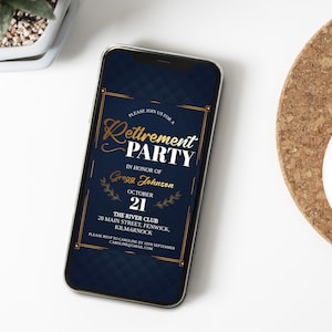 Modern Retirement Party Invitation Template Digital Retirement Evite ...