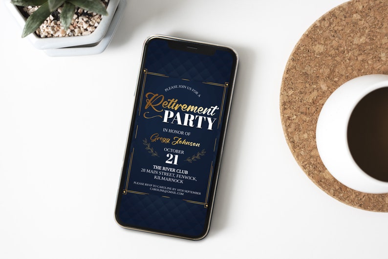 Modern Retirement Party Invitation Template Digital Retirement - Etsy