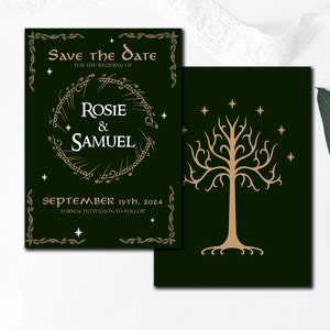 LOTR Wedding Save the Date Tolkien Wedding Template Inspired Elven ...