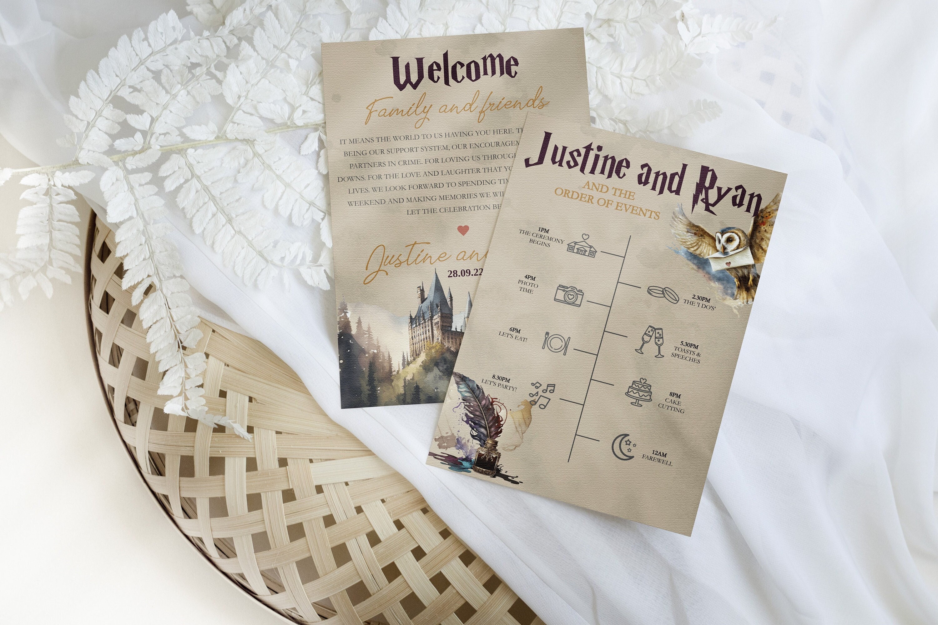 MAGICAL Wizard Wedding Day Timeline Template Fantasy Welcome - Etsy