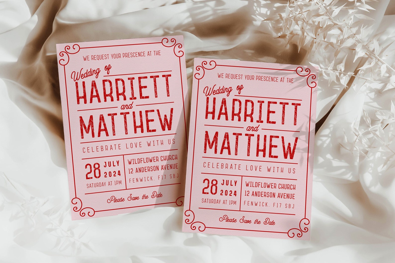 Wes Anderson Wedding Invitation Template Editable Retro Wedding ...
