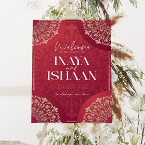 Indian Wedding Welcome Sign Editable Template, Sikh Wedding Sign ...