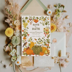 Fall Wedding Invitation Template, Editable Autumn Save the Date Print ...