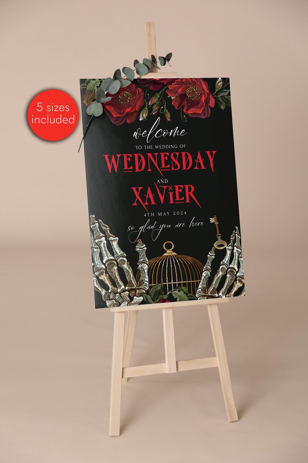 Gothic Wedding Welcome Sign Template Editable Halloween Wedding Sign ...