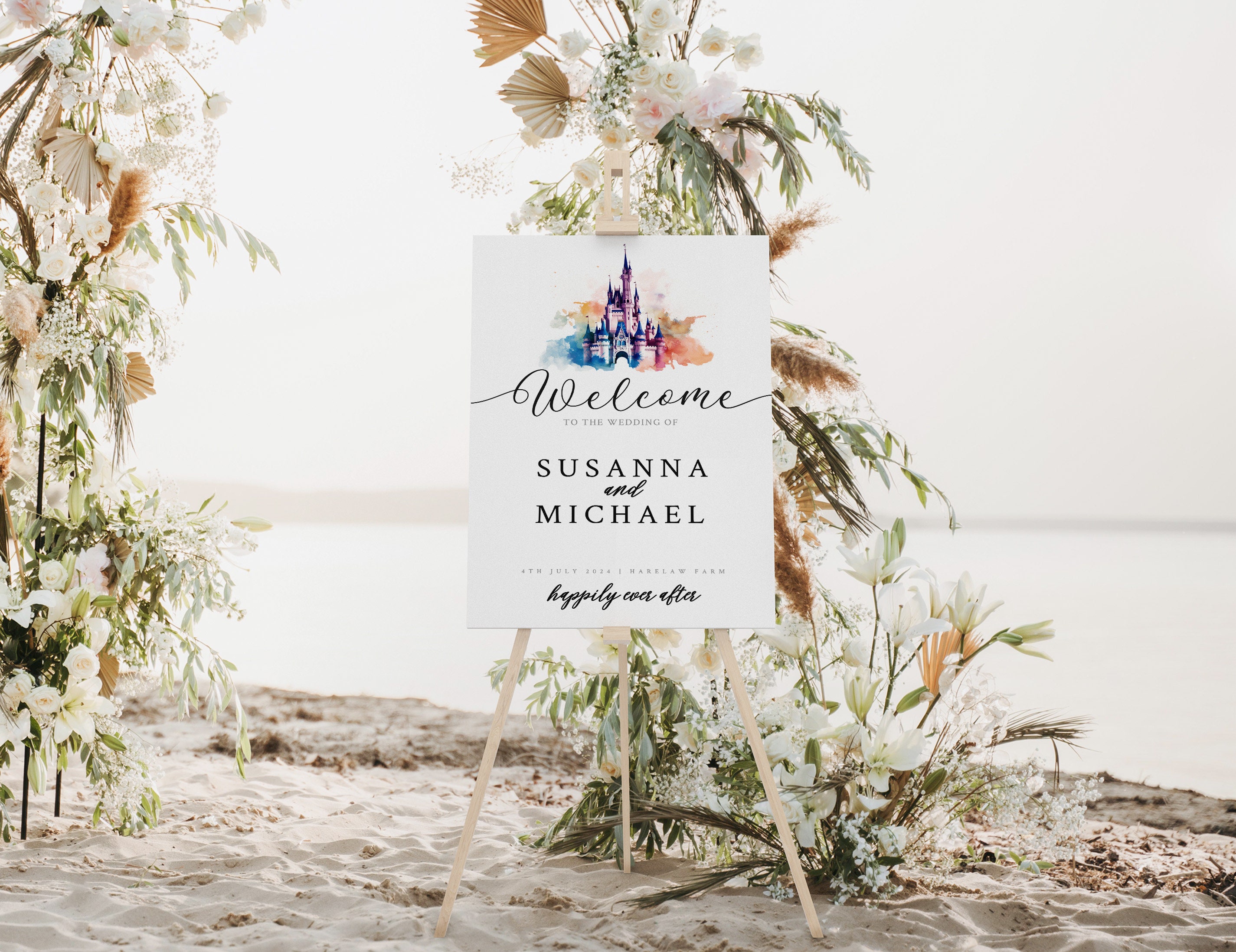 FAIRYTALE Wedding Welcome Sign Template Editable Script - Etsy