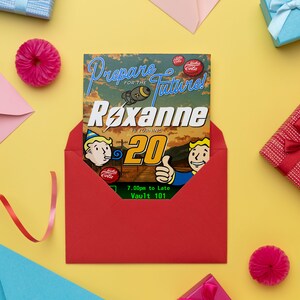 Fallout Invitation Template, Nerdy Birthday Invite Template, Video Game ...