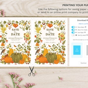 Fall Wedding Invitation Template, Editable Autumn Save the Date Print ...
