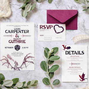 Dnd Wedding Invite Geek Wedding Invitation Suite D20 RPG Fantasy ...