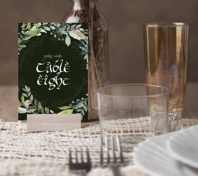 LOTR Wedding Table Numbers Editable Template Geek Wedding - Etsy