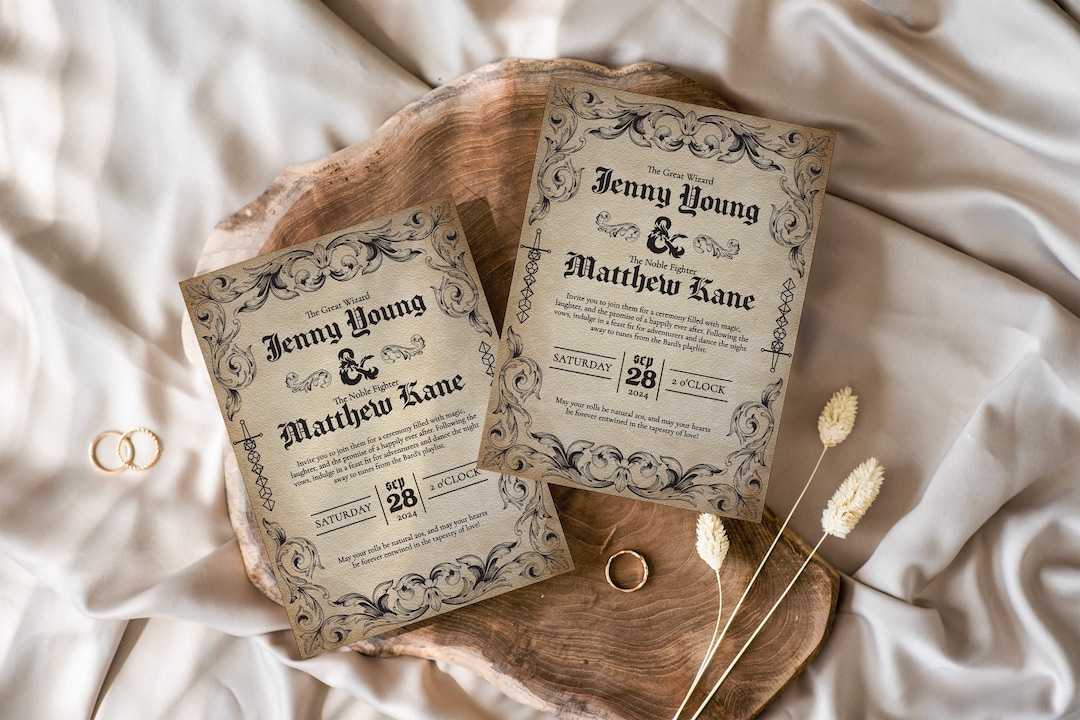 Medieval Wedding Invitation Template, DND Wedding Invite Template ...
