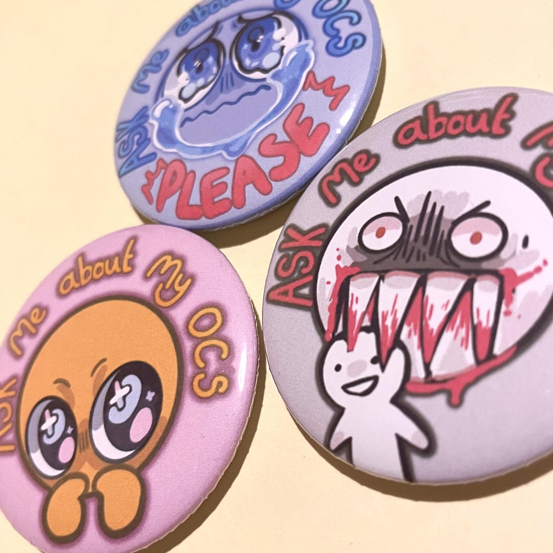 Ask Me About My Ocs Badge - Etsy