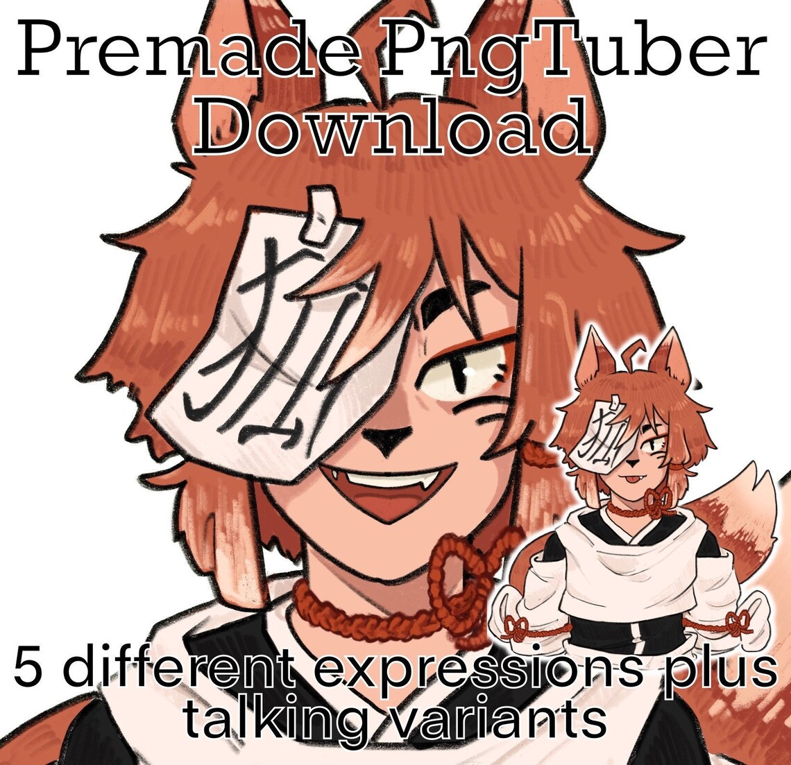 Premade Pngtuber Download Fox - 5 Expressions - Etsy