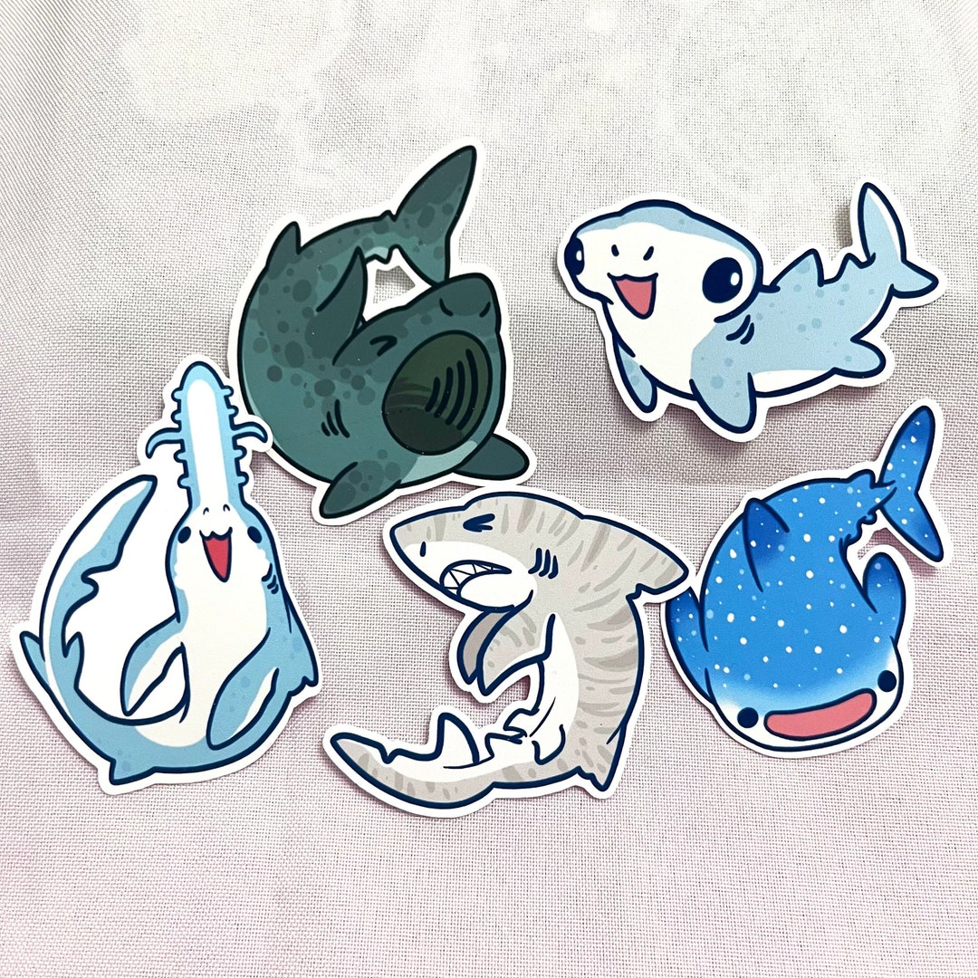 Silly Shark Stickers - Etsy