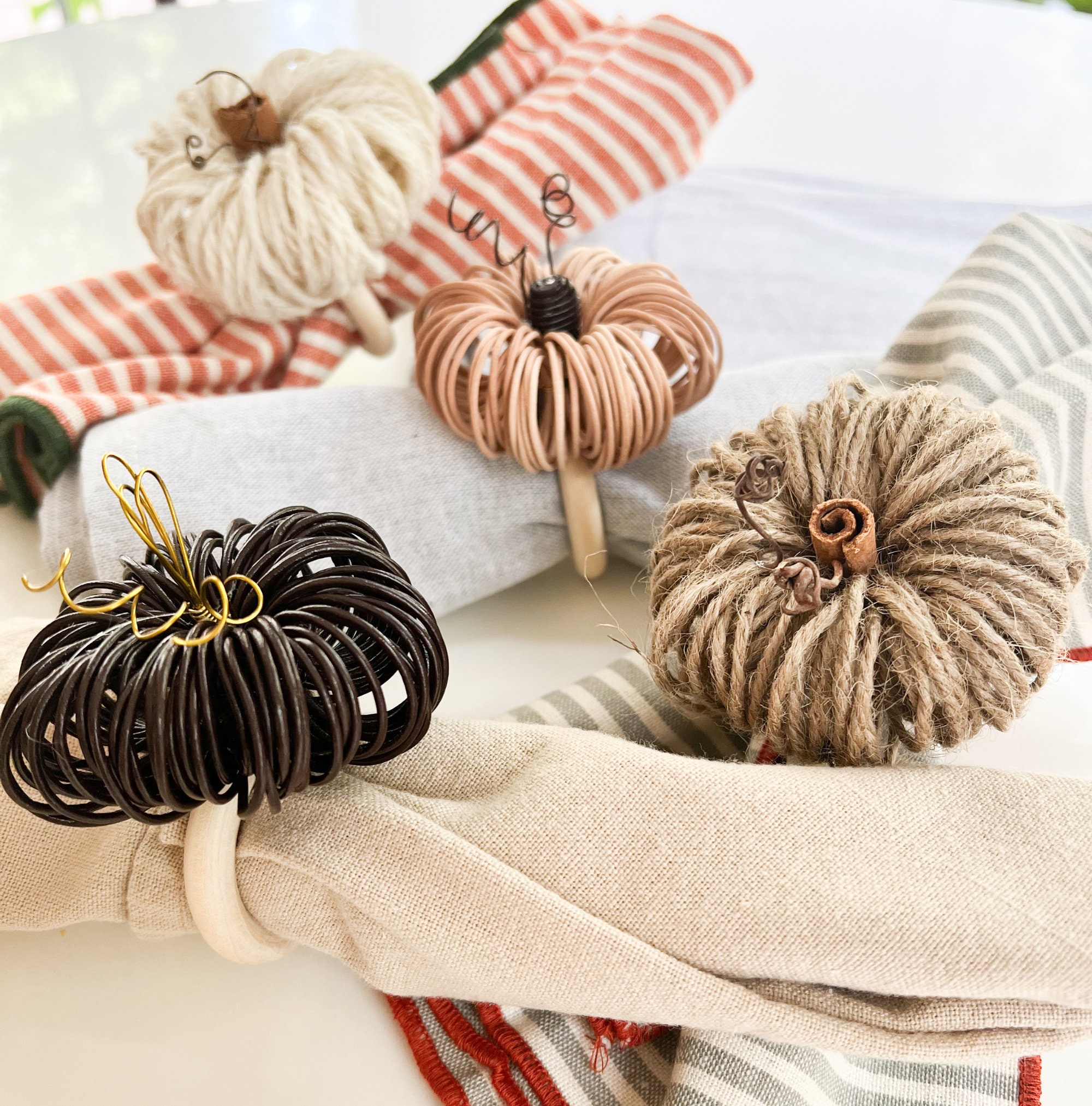 Pumpkin Napkin Rings | Fall and Autumn Napkin Rings | Tabletop Kitchen ...