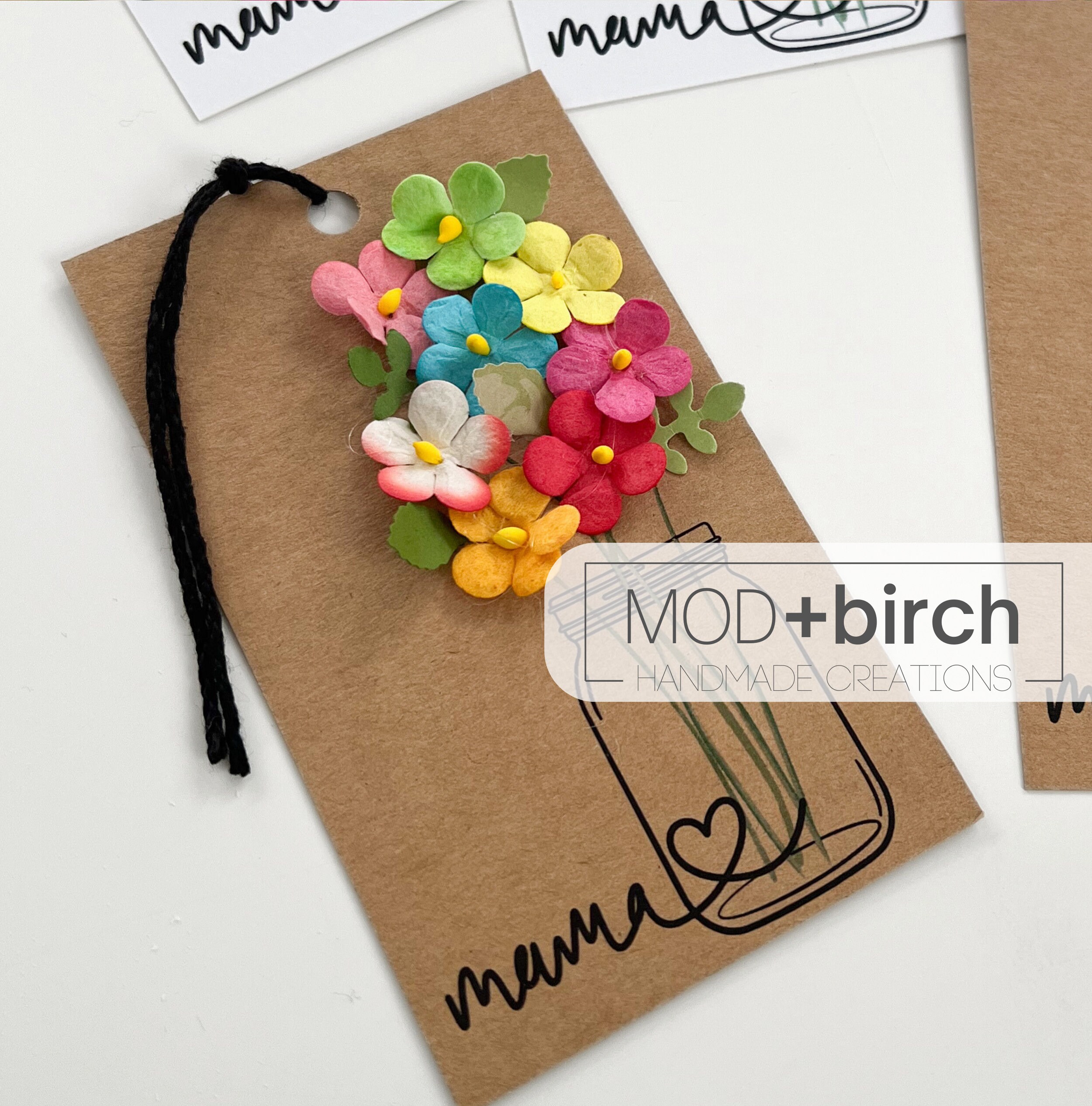 Mothers Day Gift Tag With Bouquet of Flowers | 3D Embellished Cards and ...
